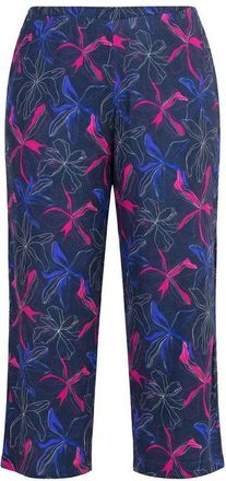 Ulla Popken Schlupfhose 7/8-Jerseyhose bedruckt gerades Bein Elastikbund