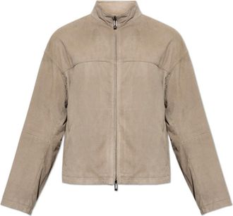 Emporio Armani Homme, Vestes, Beige, Taille: XL Veste en cuir