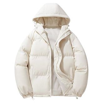 Generic Doudoune blanche &agrave; capuche coupe-vent et imperm&eacute;able pour homme, taille XXL, style d&eacute;contract&eacute;, id&eacute;ale pour lhiver. Fermeture &eacute;clair int&eacute;grale. Taille
