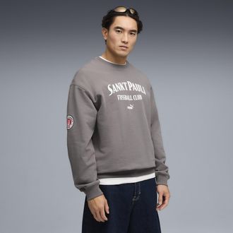 Puma Pull &agrave; col rond r&eacute;tro FC St. Pauli Homme, V&ecirc;tements, Gris, XL
