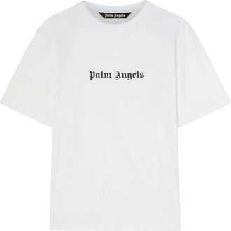 Palm Angels Homme, Tops, Blanc, Taille: XL T-shirt en coton Unisexe Coupe r&eacute;guli&egrave;re