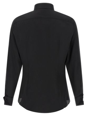 Pal Zileri Pleated Plastron Tuxedo Shirt - Black
