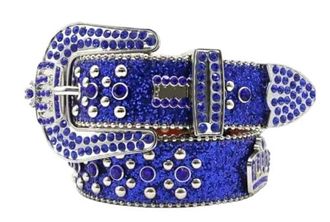 Generic Ceinture en cuir PU avec strass pour femme Style Hip Hop Punk Jeans Ceinture Fashion Streetwear, 17, jusquà 3 mois