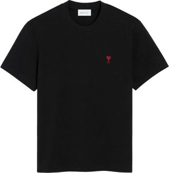 Ami Femme, Tops, Noir, Taille: 38 FR T-shirt De Coeur