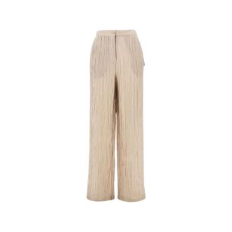 Emporio Armani Femme, Pantalons, Beige, Taille: 46 FR Wide Pantalons