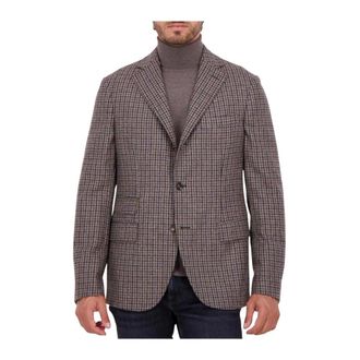 Slowear Braun/Blau Hahnentritt Couture Jacke - - Jackets - Herren - Braun - L