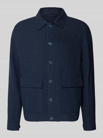 Bugatti Regular Fit Hemdjacke aus Leinen-Baumwoll-Mix