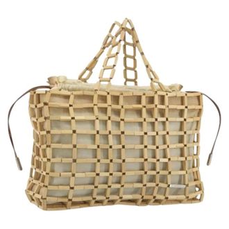 Ferragamo Pre-owned Gittergewebe handtaschen - - Pre-owned - Damen - Beige - ONE SIZE