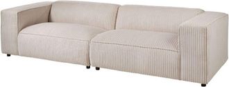 Massivmoebel24 Sofa 3-Sitzer 286x103x69 Cord elfenbein valencia