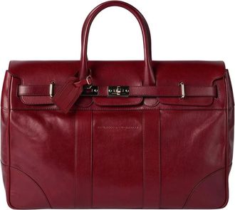 Brunello Cucinelli Homme, Sacs, Rouge, Taille: ONE Size Leather Country Travel Bag