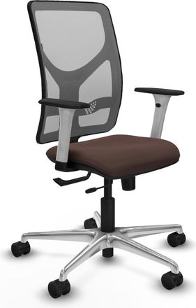 Piqueras y Crespo Atmungsaktiver B&uuml;rostuhl mit wei&szlig;en und schwarzen Armlehnen, h&ouml;henverstellbare Lendenwirbelst&uuml;tze, ausgestattet mit Syncro/Traslack und Schneideschaum