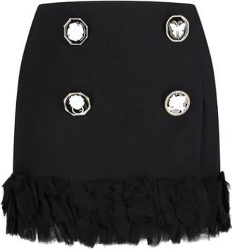 Blumarine Gonna Cady B/Gioiello - Femme - Jupes - Noir - Taille: 36 FR