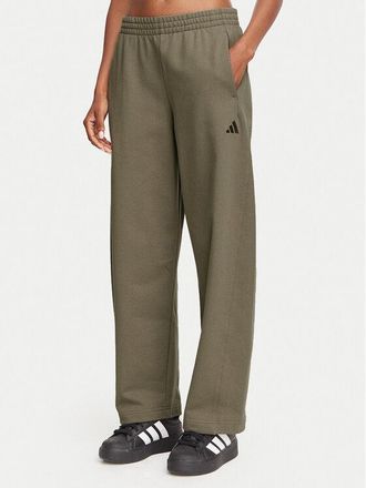 adidas Jogginghose Small Logo KV9838 Dunkelbeige Barrel Fit