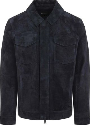 Yves Salomon Blouson En Cuir - Bleu
