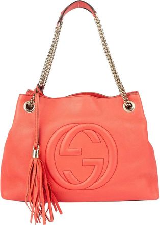 Gucci Crossbody Bags - Gucci Coral Leather GG Soho Crossbody Bag - Gr. unisize - in Rot - f&uuml;r Damen