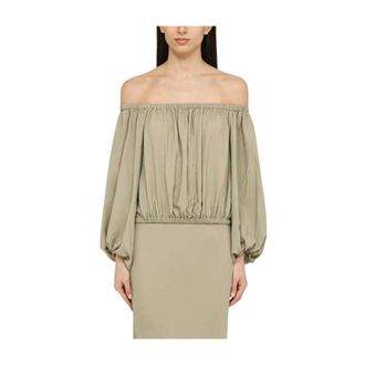 Federica Tosi Femme, Blouses et Chemises, Vert, Taille: 38 FR Haut Vert sans Manches en M&eacute;lange de Soie