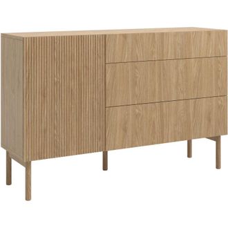 Selsey Selsey NOLIE - Commode &agrave; une porte avec trois tiroirs - 140 cm - couleur de bois ch&ecirc;ne huil&eacute;