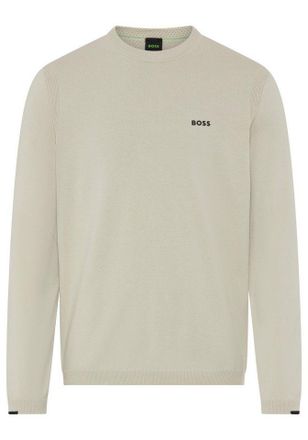 HUGO BOSS Strickpullover Rundhalsausschnitt, Regular Fit, Logo-Print