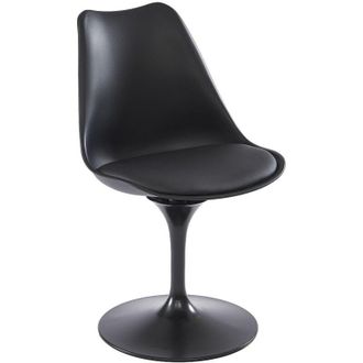 Vente-Unique Vente-unique - Chaise en polypropyl&egrave;ne, simili et acier - Noir - xafy