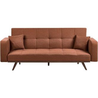 Beliani Schlafsofa 3-Sitzer HJULBY Goldbraun