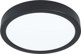 Eglo LED Deckenleuchte Fueva 5, Ø 21 cm, 1 flammige Aufbauleuchte dimmbar, Deckenlampe aus Stahl und einer Kunststoff Leuchtfläche in Schwarz, Weiß, LED Au