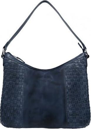 Zerimar Sac bandouli&egrave;re en cuir v&eacute;ritable, confectionn&eacute; &agrave; la main, con&ccedil;u pour les femmes au quotidien, bleu, 26 x 30 x 7 cm