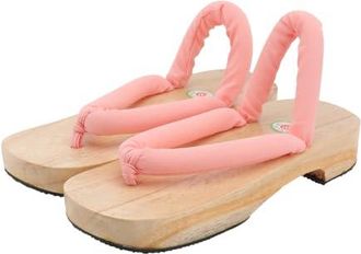 Hemobllo Sandales Femme Style Japonais Bois Et Caoutchouc Semelle Plate Confortable Légère Et Respirante Pour Travail Et Shopping Pointure Adaptée