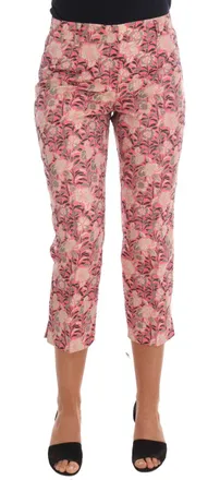 Dolce & Gabbana Floral Brocade Capri Pants - Pink