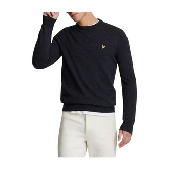 Lyle & Scott Gr&uuml;ner Strick Langarm Rundhals - - Knitwear - Herren - Blau - M
