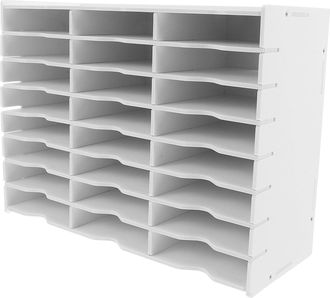 Cabilock Multifunktionaler Desktop Organizer F&auml;cher Wei&szlig; mit Stempelkissenhalter Fernbedienungshalter und Telefonablage Stabiler Schreibtisch aufbewahrungsbox 