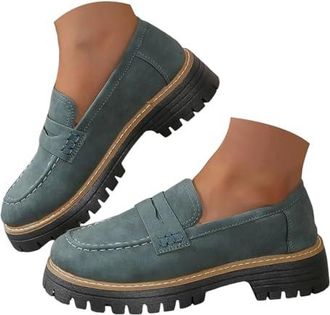 Minetom Mocassins Femmes Confortables À Enfiler Chaussures Plates pour Marche Conduite Loafers Décontractées A Vert 40 EU