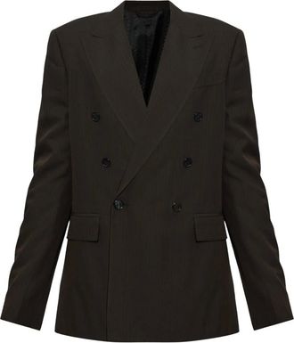 Acne Studios Veste de costume crois&eacute;e - Homme - Costumes - Brun - Taille: XL