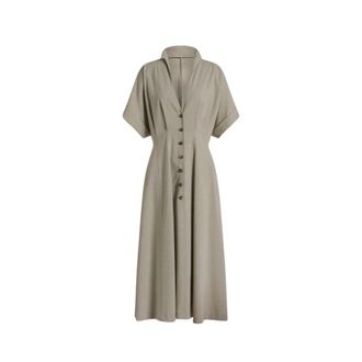 Alberta Ferretti Tweed Hemdblusenkleid - - Dresses - Damen - Braun - M