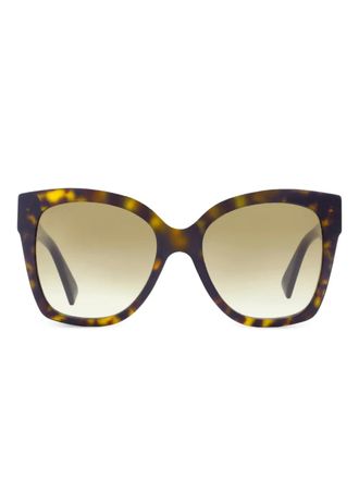 Gucci lunette de soleil &agrave; monture carr&eacute;e - Marron