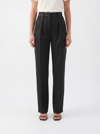 Elisabetta Franchi Hoch taillierte, gerade geschnittene Cr&ecirc;pe-Hose von