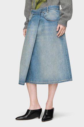 Maison Margiela Wrap Denim Skirt - Blue
