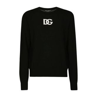 Dolce & Gabbana Homme, Sweatshirts et sweats &agrave; capuche, Noir, Taille: L Pull Noir avec Logo