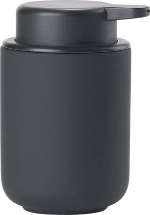 Zone Denmark Ume Seifenspender f&uuml;r Fl&uuml;ssigseife, Steingut/Keramik mit Soft Touch-Beschichtung, Skandinavisch im Design, 250 ml, H&ouml;he 12,8 cm, Schwarz