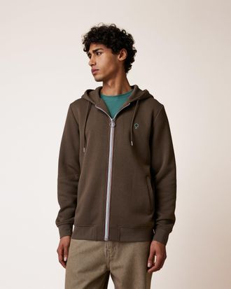 Faguo Sweat zipp&eacute; marron fonc&eacute;