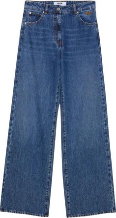 Msgm Msgm, Femme, Jeans, Bleu, Taille: 38 FR Jeans Amples Cinq Poches D&eacute;contract&eacute;s