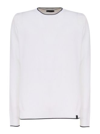 Fay Pull Col Rond - Blanc
