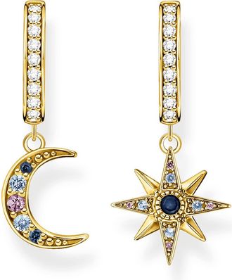 Thomas Sabo Creolen Royalty Stern & Mond Recyceltes 925 Silber, 18k Vergoldung CR682-959-7