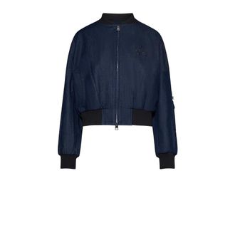 Silvian Heach Cropped Jacke mit Frontrei&szlig;verschluss - - Jackets - Damen - Blau - 2XS