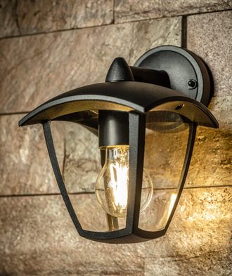 CGC Lighting Laterne für die Außenwand schwarz nach unten der Standard-Lampe E27 Richtungsrichtung