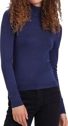 Vero Moda Damen Rollkragen-Pullover VMGlory Rollneck Leichter Damenpullover 10231630 Navy Blazer XS