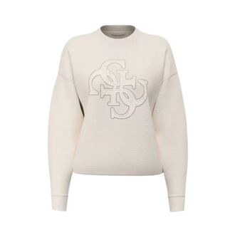Guess SweaT-shirt Logo Triangle Evelyn - Femme - Sweatshirts et sweats &agrave; capuche - Beige - Taille: 38 FR