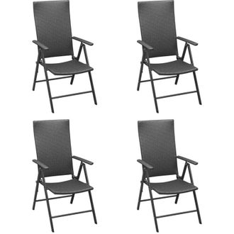 vidaXL Vidaxl - Gartenst&uuml;hle 4 Stk. Poly Rattan Schwarz