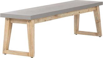 Beliani Beliani - Banc Spacieux et Rustique Gris en Fibre-Ciment et Bois dAcacia 160 cm Pour Ext&eacute;rieur Jardin Terrasse Oria
