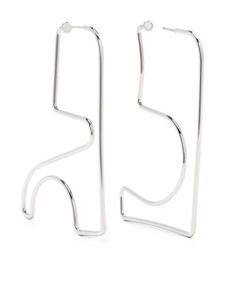 Courrèges Mittelgroße AC Hängeohrringe - Silber