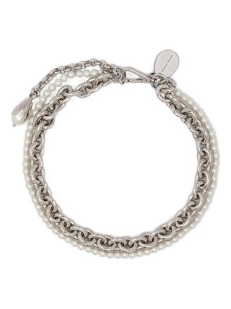 Simone Rocha collier sautoir à détails de perles artificielles - Argent